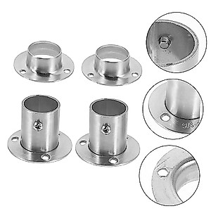 Cabilock 16 Pcs Shower Curtain Rod Base Wardrobe Sockets Curtain Rod Socket Curtain Flange Rod Holder Shower Curtain Holders Boom Stand Washcloth Holder Shower Curtain Pole Socket Towel