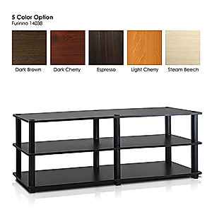Furinno Turn-S-Tube No Tools 3-Tier Entertainment TV Stands, Espresso/Black