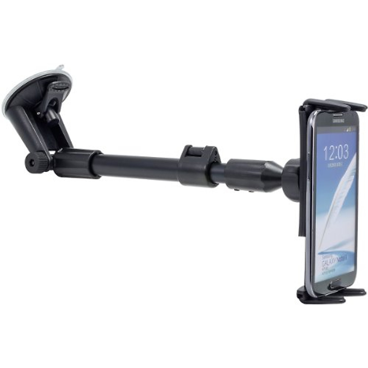 ARKON Smartphone and Midsize Tablet Long Arm Windshield Suction Mount for Samsung Galaxy S5/S4 Galaxy Note 3/8.0 -Retail Packaging -Black