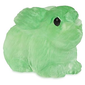 Artistone Green Fluorite Crystal Rabbit Figurine 2 Inch Carved Gemstone Bunny Ornament Animal Carving Statue Sculpture Healing Crystals Stones for Home Garden Christmas Decorations