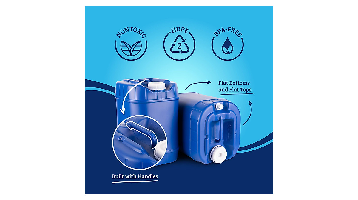 Saratoga Farms 30-Gallon Stackable Water Storage Kit for Emergency ...