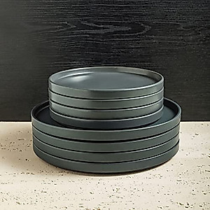 Stone Lain Coupe Stoneware Dinnerware Set, Service for 4, Gray Matte