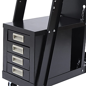 Rolling Welding Cart with 4 Drawers - Heavy Duty Steel Cabinet Welding Cart Wheels and Tank Storage for TIG MIG Welder and Plasma Cutter