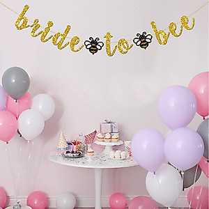 INNORU Bride to Bee Banner, Bridal Shower Party Decorations, Wedding Bee Party, Bee Engagement Bachelorette Party Decoration Gold Glitter