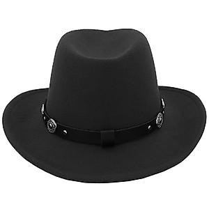 Western Outback Felt Cowboy Hat for Women Cowgirls Fedora Gus Hat Rodeo 22"-22.75" fit for M/L