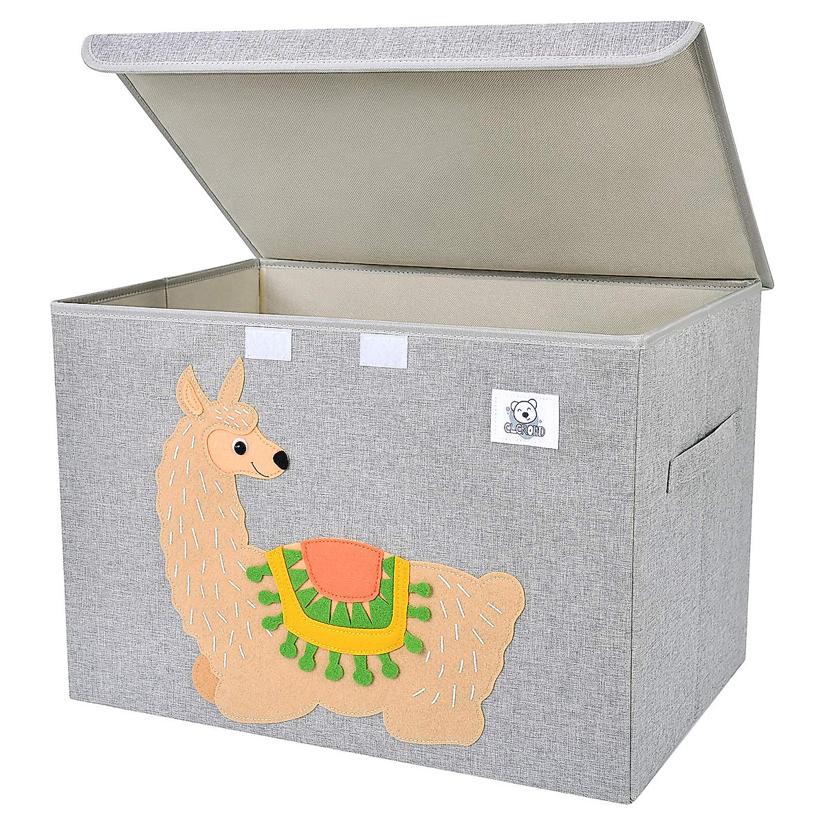 CLCROBD Foldable Large Kids Toy Chest with Flip-Top Lid, Collapsible Fabric Animal Toy Storage Organizer/Bin/Box/Basket/Trunk for Toddler, Children and Baby Nursery (Llama)