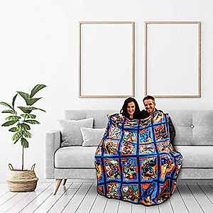 Marvel X-Men Characters Comic Cards Fleece Soft Throw Blanket| Measures 60 x 45 Inches