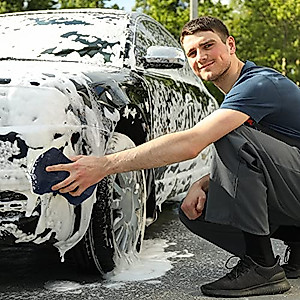 Ultra Black Foam Sponge by TAKAVU, Cross-Cut Design & Ergonomic Shape, Perfect for Both Rinseless & Soap Washes, for Car Detailing & Washing