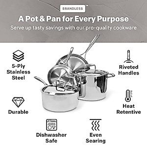 Brandless Stainless Steel Cookware (Brandless Stainless Steel Stock Pot with Lid)