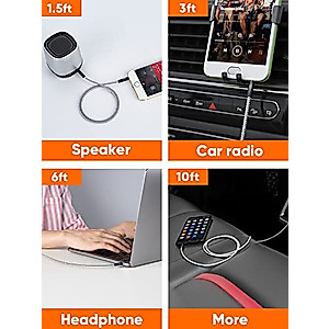 CableCreation Aux Cord Male to Male,3.5 mm Audio Cable for Car(1.5ft/0.45m,18inch), 1/8 Input Auxiliary Cable for Headphones, Car/Home Stereo, Speaker,and More(with Aux Port),Black.