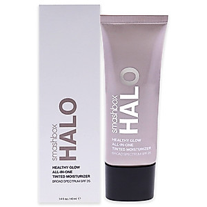 Halo Healthy Glow All-In-One Tinted Moisturizer SPF 25 with Hyaluronic Acid, Light to Medium Coverage, Dewy Finish, Oil-free, Sweat and Humidity Resistant