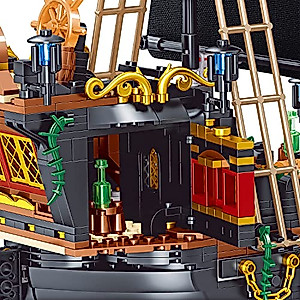 Mesiondy Pirate Ship Model，Pirate Ship Model Mini Building Blocks Kit, MOC Pirate Ship Building Sets for Boys Girls 14+ (1282Pcs)
