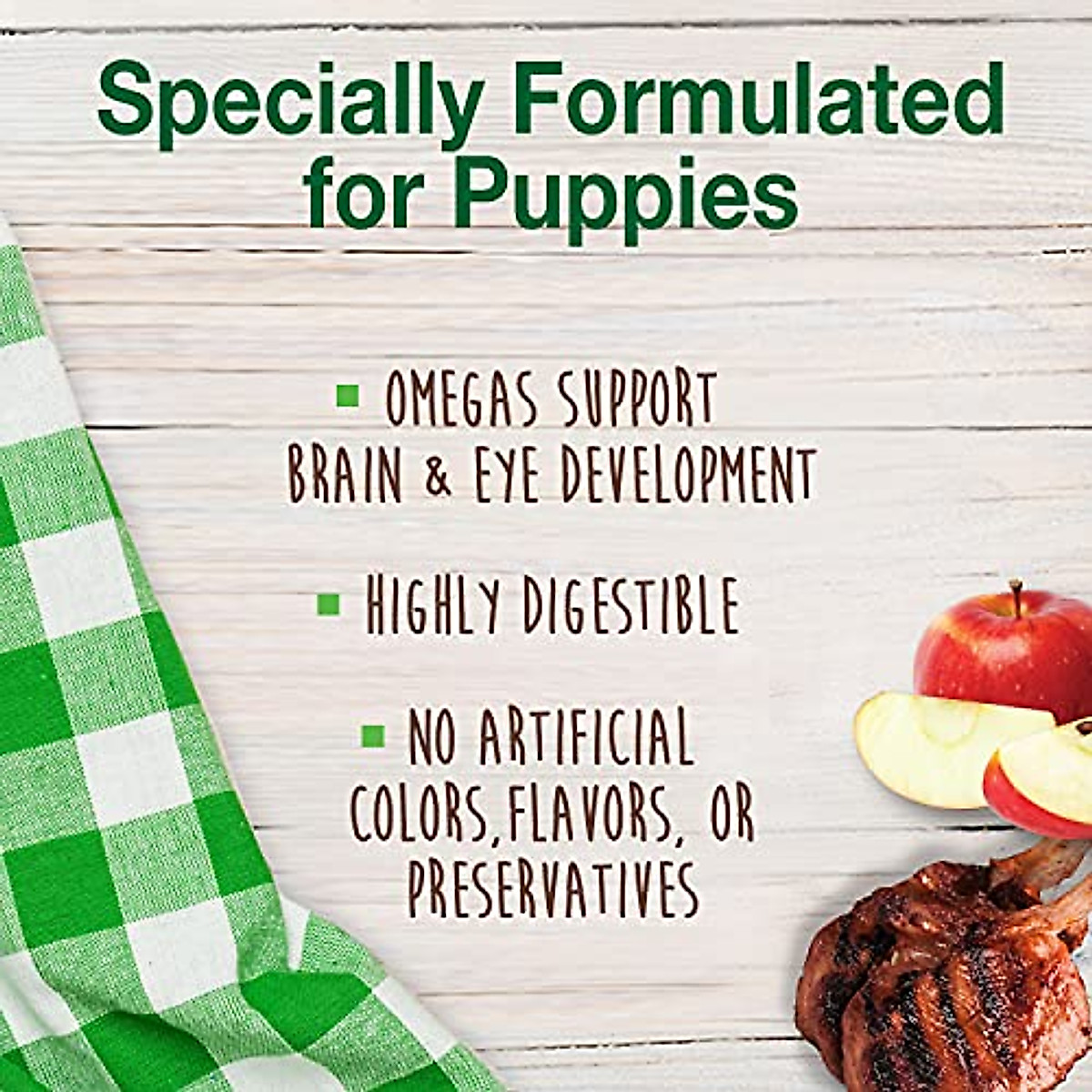 Nylabone Healthy Edibles Natural Puppy Chews Long Lasting Treats for Puppies, Lamb & Apple Flavor, X-Small/Petite (4 Count)