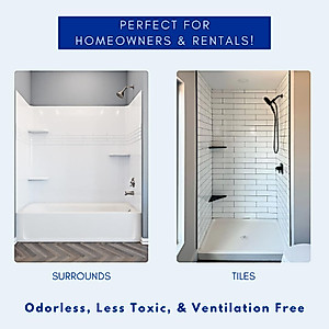 Ekopel Roll On Bathtub Refinishing Kit - Made in The USA - Odorless Tub and Tile Reglazing - 20X Thicker Than All Other Refinishing Kits (No Tools) - Gloss White