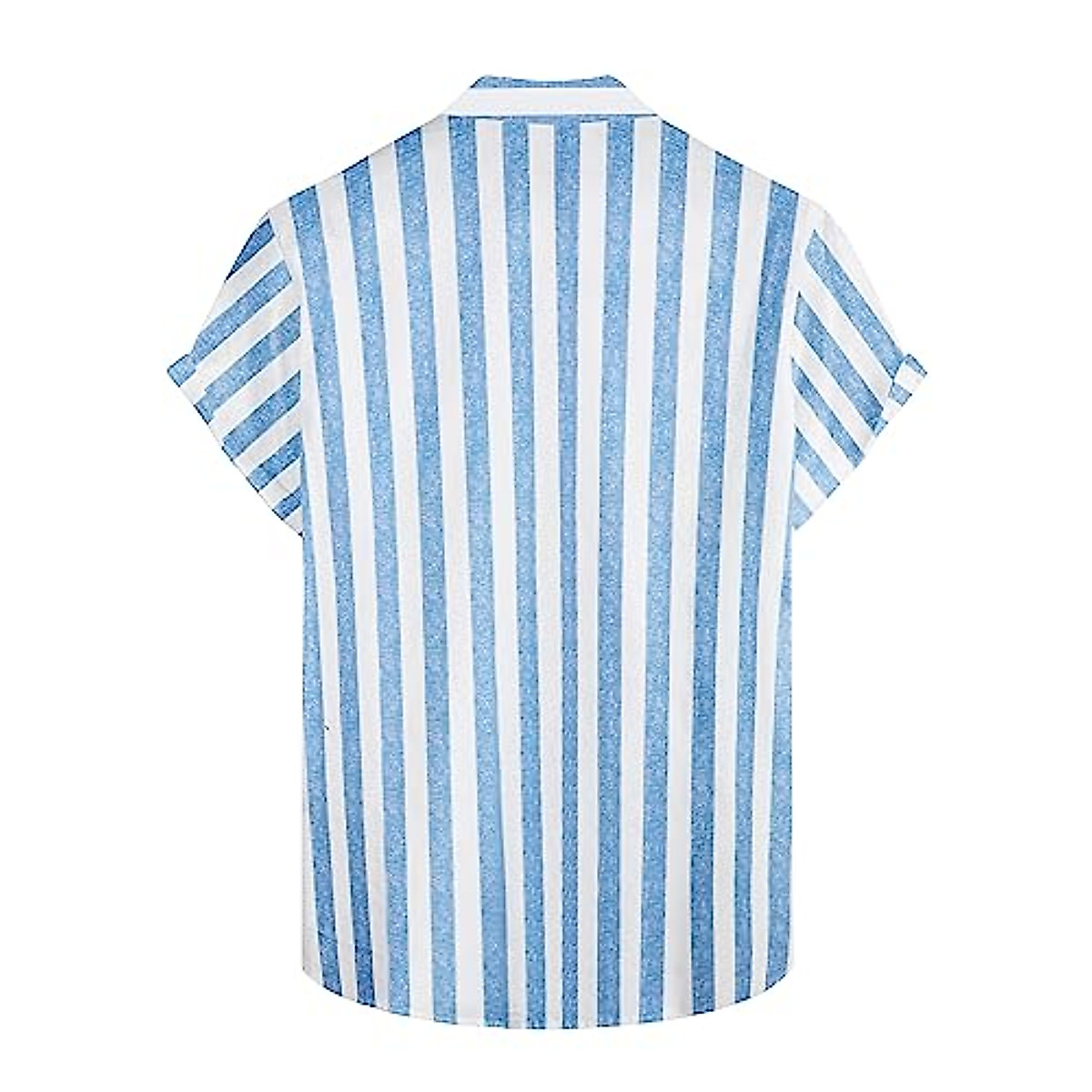 NmglhNm Mens Striped Summer Shirts Short Sleeve Casual Button Down Stylish Tropical Beach Shirts LightBlue 3X-Large