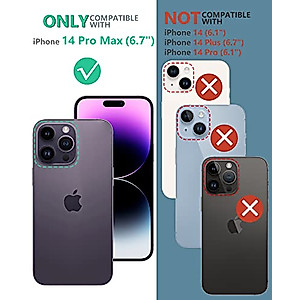 FNTCASE for iPhone 14 Pro Max Case: Military Grade Rugged Cell Phone Cover with Kickstand & Holster | Shockproof TPU Protection Bumper Matte Textured Design for iPhone 14 Pro Max Cases 6.7inch - Black