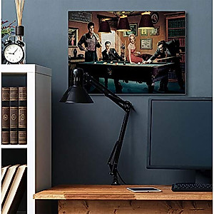 Stupell Industries Office Pool Game Vintage Hollywood Movie Star Classic Illustration, Design by Artist Jadei Graphics Wall Art, 30 x 1.5 x 40, Canvas