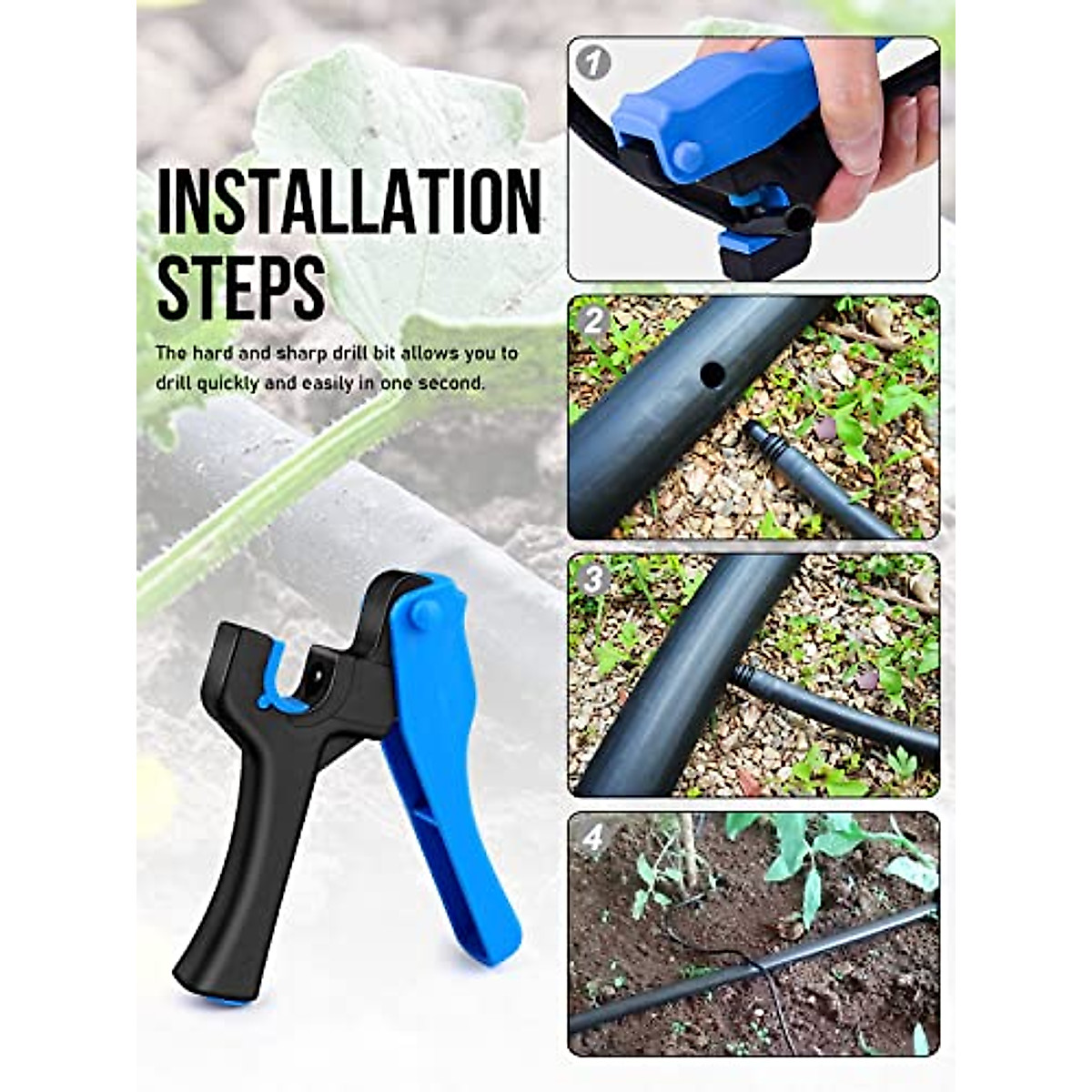 Kalolary 2PCS Drip Irrigation Tubing Hole Punch Tool, Drip Irrigation Emitters Drip Pipe Punch Outdoor Garden Watering Tube Punch for 16/20mm PE Pipe and Emitter Insertion