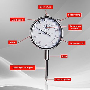 Adjustable Anodized Aluminum Dial Indicator Gauge for Table Saw, Machinery/Tool Alignment System Alignment and Calibration Aligning Calibrating Work Shop Machinery