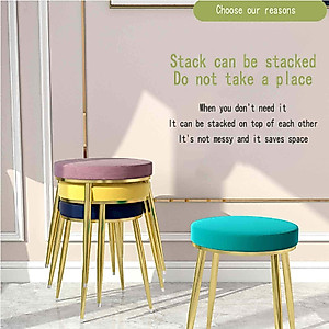 Wowdawn Vanity Stool,with Metal Legs,Upholstered Seat Padded Bench Piano Seat Shoe Bench Modern Makeup Dressing Stool,Load 100kg,Easy Assembly