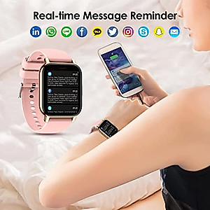 Smart Watch for Women (Dial Calls/Answer) for iphone and Android Phones Compatible, IP68 Waterproof Fitness Tracker, 24 Sport Modes, Blood Oxygen Heart Rate Sleep Monitor, Outdoor Sports Smartwatch