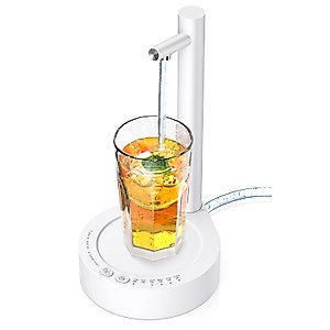 REJOMINE Water Dispenser for 5 Gallon Bottle, Smart 7 Levels Water Dispenser Countertop for Universal Bottles, Portable Desktop Water Pump for Outdoor, Automatic Water Jug Dispenser with Silicone Hose
