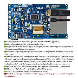 Ingcool 7 inch Raspberry Pi Screen Display 1024x600 7'' HDMI LCD IPS Touchscreen Monitor for Raspberry Pi 4 3 Zero B+ B A+, Jetson Nano, Windows 10 8 7, Xbox360, PS4, Switch