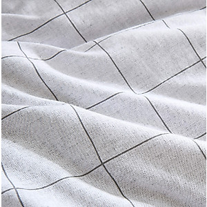 Kenneth Cole New York - Queen Duvet Cover Set, Reversible Cotton Bedding with Matching Shams, Modern Home Decor (Holden Grid Grey, Queen)