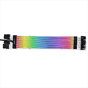 Lian Li Strimer Plus V2 Triple 8 Pin (PW12-PV2) -Addressable RGB VGA Power Cable (No Controller Included) -for Triple 8 PIN GPU Connector For Personal Computer, PW12-PV2 Black