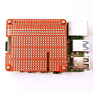 Treedix 4 sets GPIO Breakout DIY Breadboard PCB Shield Red Expansion Board Kit Compatible with Raspberry Pi 4 3 2 B+ A+