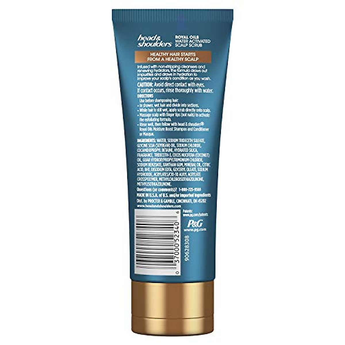 Head & Shoulders Royal Oils Water Activated Scalp Scrub With Coconut Oil Dye Free, 3.4 Fl Oz