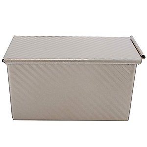 LIULDASHUN Bread Mold, Gold Aluminium Alloy Non Stick Baking Mold With Sliding Cover, Bread Meatloaf Homemade Cakes Baking Bread Pan Kitchen Supplies