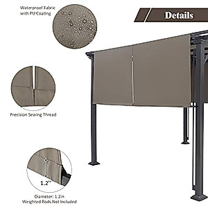 Tangkula 2PCS 16x4 Ft Universal Replacement Canopy for Pergola Structure, Outdoor Shade Canopy Cover, Waterproof Polyester Cover for Durable Use (Cover only) (Tan)