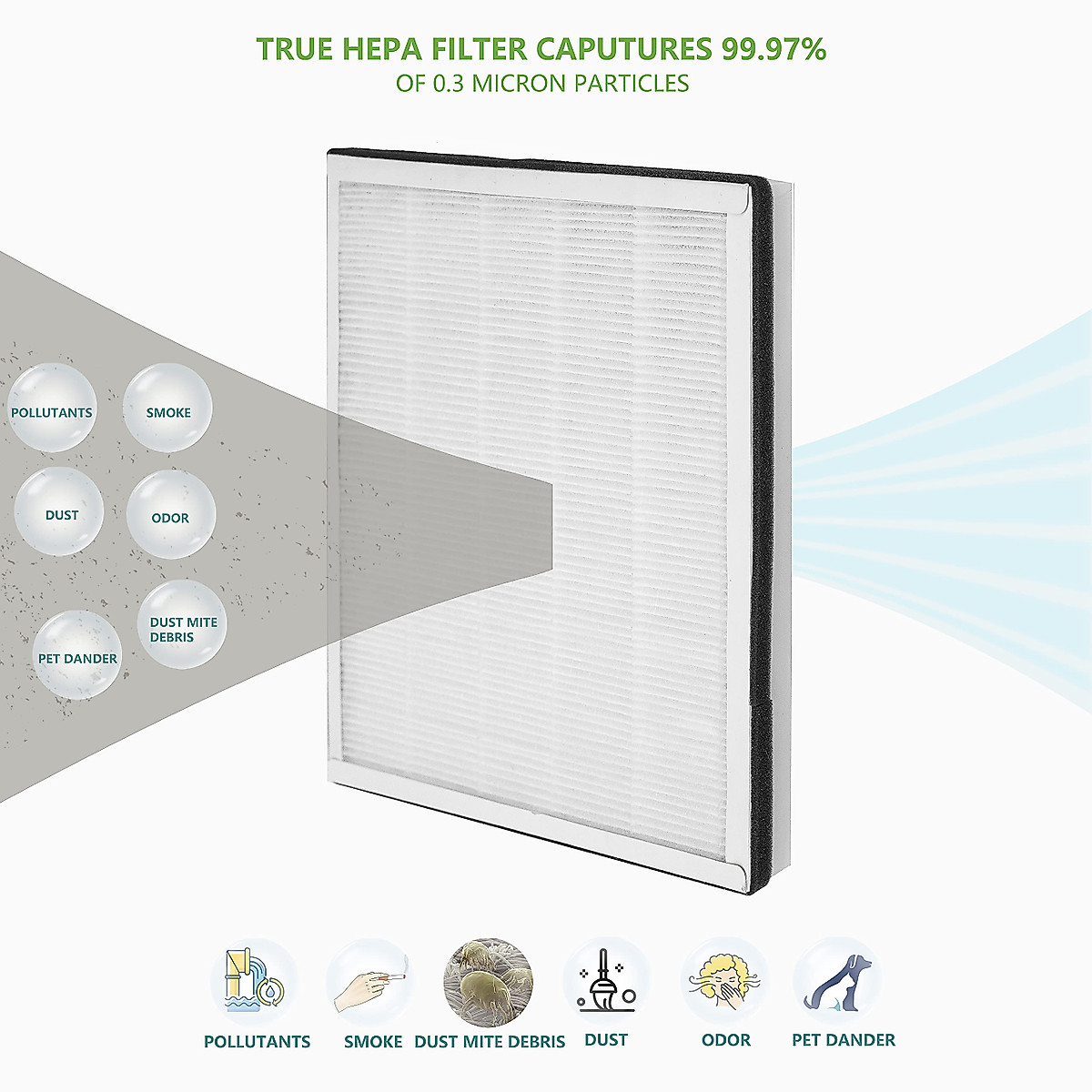 VA-EE004 True HEPA Replacement Filter, Compatible with VAVA VA-EE004 Air Purifier, 2 Pack