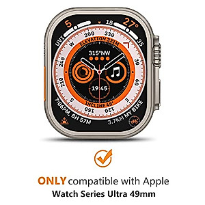 Translucent Hard Case with Band for Apple Watch Ultra 49mm, Crystal Clear Bumper with Silicone Strap for iWatch Ultra 49mm, Luxury Rugged Military Tactical Heavy Duty Protective Case for Watch Ultra.