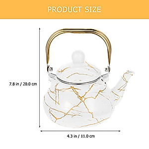 Enamel Teapot Porcelain Enameled Teakettle 1.5L Vintage Tea Kettle Teapot Water Kettle Coffee Kettle Teapot Water Boiling Kettle for Home Gas Stove