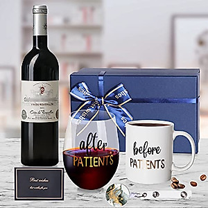Before Patients, After Patients 11 oz Coffee Mug and 15 oz Stemless Wine Glass Set Gifts Idea for Nurses, Doctors, Hygienists, Assistants, Physician, Dentists, Nurses' week Birthday Graduation Gifts