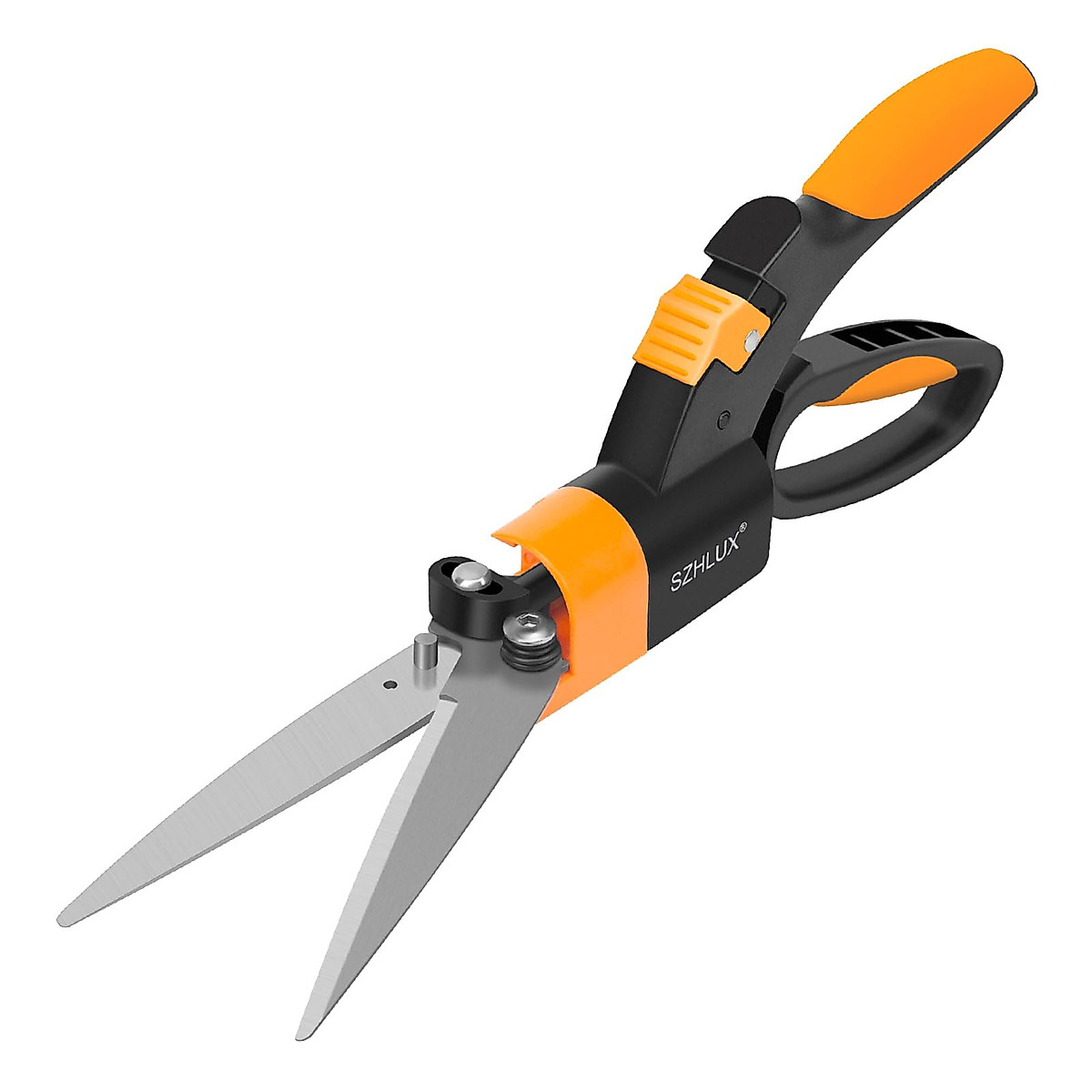 SZHLUX Grass Shears 360-Degree Swivel Blades (Orange)