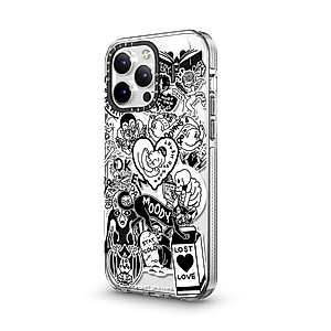 CASETiFY Clear iPhone 14 Pro Max Case [Not Yellowing / 6.6 ft. 3X Military Grade Drop Protection/Magsafe] - matt Darling Sticker Collage - Clear