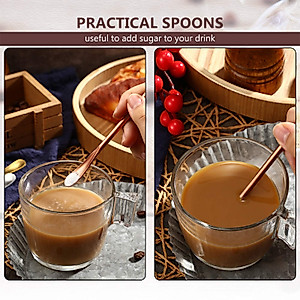 6 Pieces 304 Stainless Steel Coffee Stir Sticks Drink Stir Spoons Cocktail Tea Stirring Spoons Beverage Stirrer Spoons with 2 Long Handle and 4 Short Handle for Home, Kitchen, Office