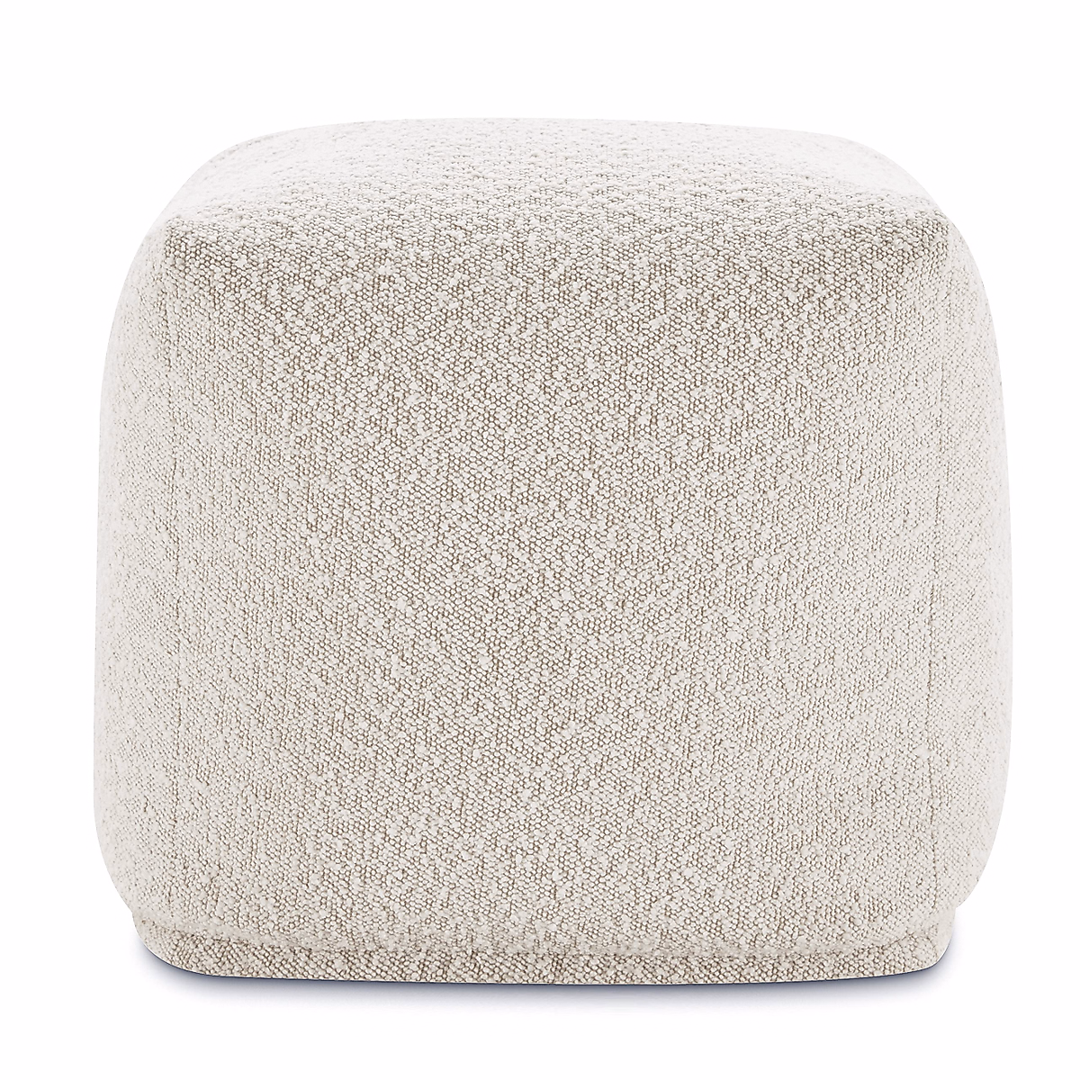 POLY & BARK Metz Pouf in Crema White Boucle