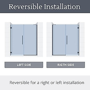 DreamLine Alliance Pro BG 56-60 in. W x 70 3/8 in. H Semi-Frameless Sliding Shower Door in Matte Black and Clear Glass