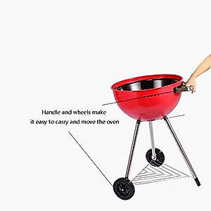VONGAZ Charcoal Grill Barbecue Grill BBQ Stove Barbecue Outdoor BBQ Grill Charcoal Barbecue Grill Garden Villa Barbecue Grill Charcoal Stove BBQ Grill (Color : Rojo)