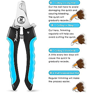 Candure Dog Nail Clippers Professional Pet Nail Clipper Suitable for Large to Medium Dogs, Cats, Rabbits and Guinea Pigs - Safety Lock/Protective Guard to Avoid Over Cutting