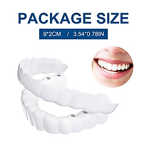 2 Pairs Veneers Snap in Teeth Teeth Comfort Fit Whitening Veneer Snap on Dentures with Woman & Man Party in Smile Beautiful Snapping instants