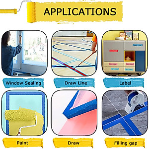 4 Rolls Premium Painters Tape, Blue Tape, Masking Master Tape, Paint Tape for Multi-Purpose, Painting, Painter's, DIY Crafts Arts (88yd =0.94IN*22yd*4) Decoration Labeling No Residue, Easy Removal