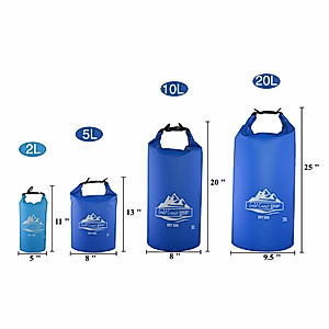 Dry Bag Waterproof Sack Multiple Sizes with Shoulder Strap (Red, 10L)