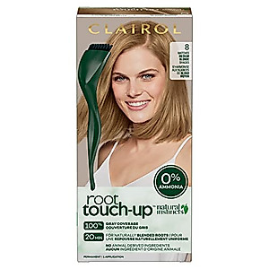 Clairol Root Touch-Up by Natural Instincts Permanent Hair Dye, 8 Medium Blonde Hair Color, Pack of 1