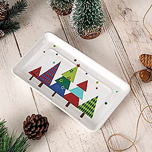 Allure Home Creation Holiday Christmas Tree 4-Piece Ceramic Bath Accessory Set