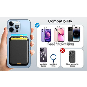 ZoyiNsgu Magnetic Wallet Card Holder for Apple iPhone with Magsafe, Wallet for iPhone 15/14 / 13/12 Series, Leather Mag Safe Wallet for iPhone 15 14 13 12 Pro Max Plus Mini, Red